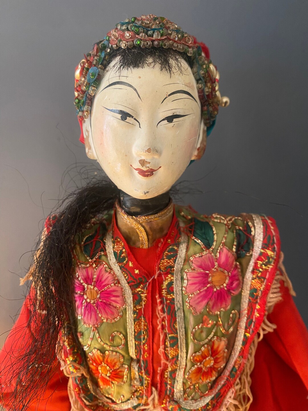 Large 18 Antique Chinese Opera Doll on Wood Stand - Etsy