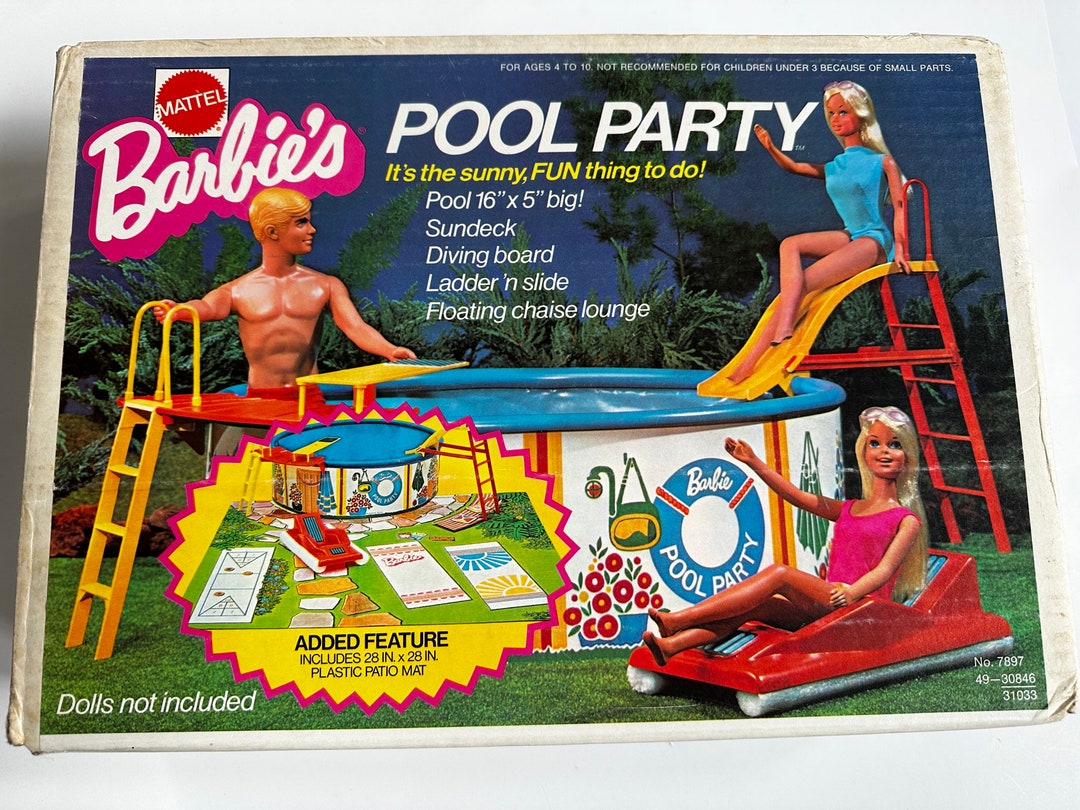 1974 Mattel Barbie Doll Pool Party Swimming Pool in Box - Etsy