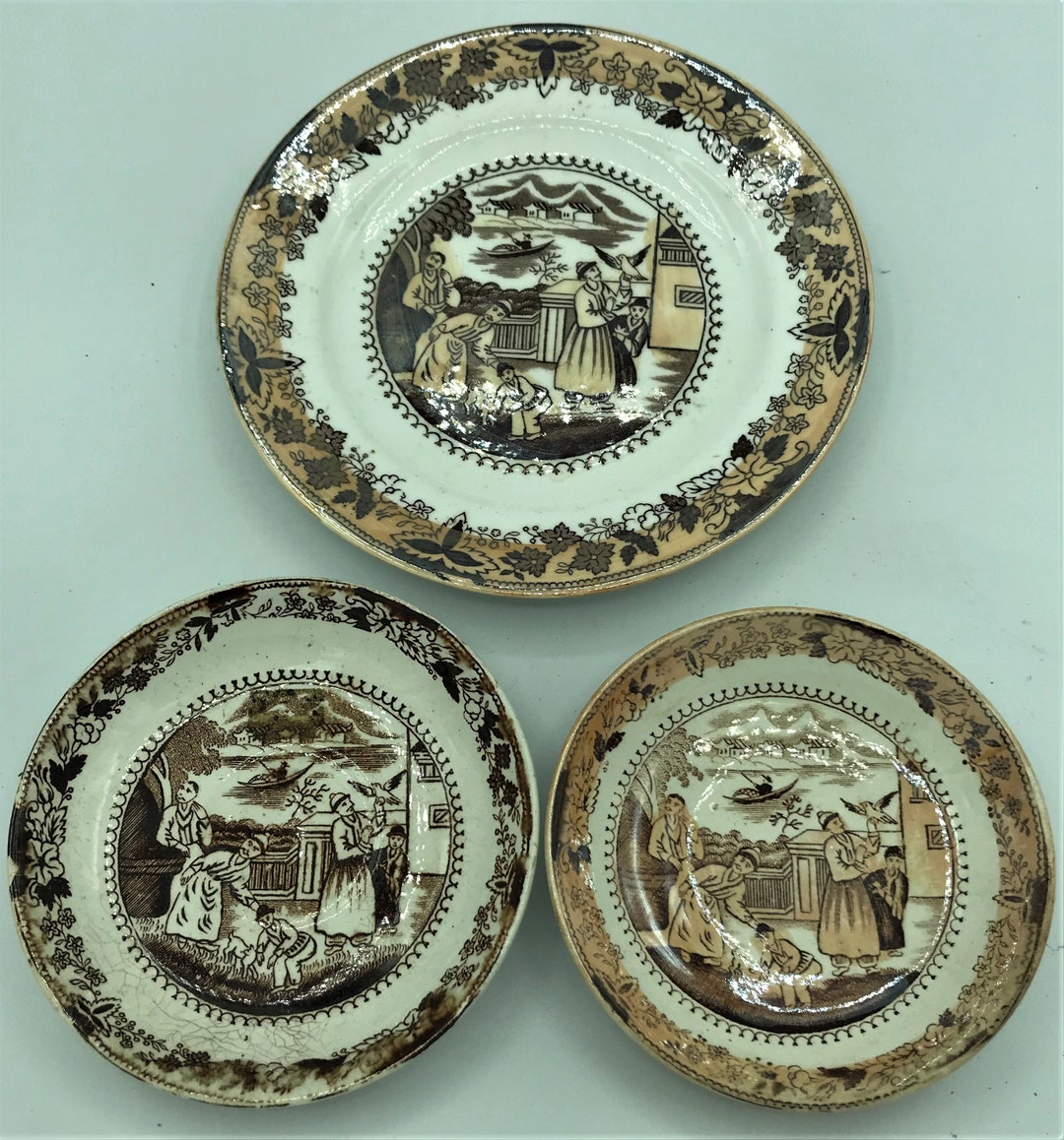 Antique Chinese Asian Plate Bowl Set (3) - Etsy