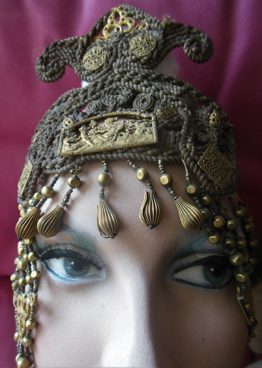 Antique Roman Poseidon Harem Gold Headpiece Hair Face Veil Jewelry - Etsy