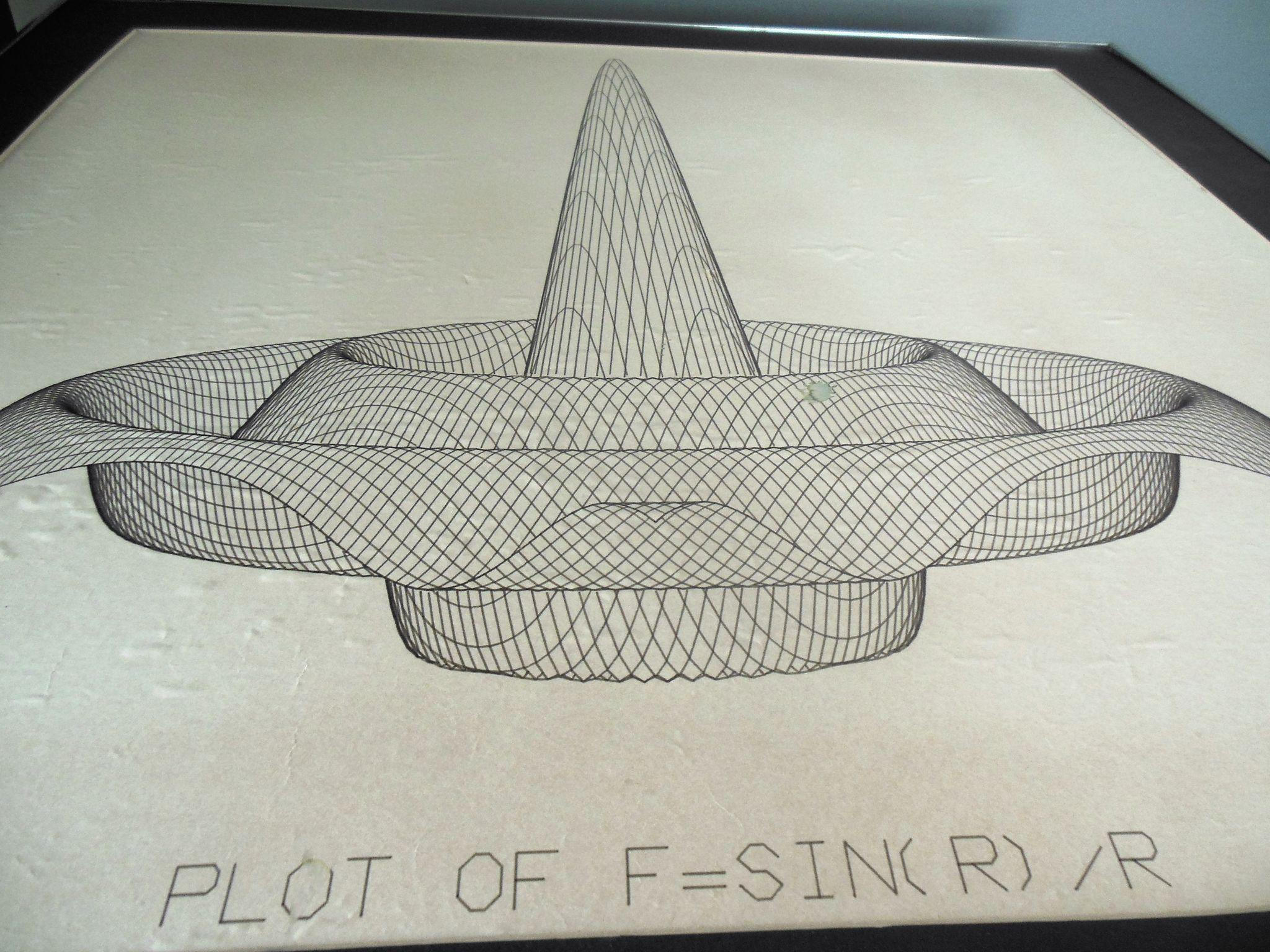 Graphic Math Op Art Trigonometry Drawing Plot of F SIN R/R - Etsy