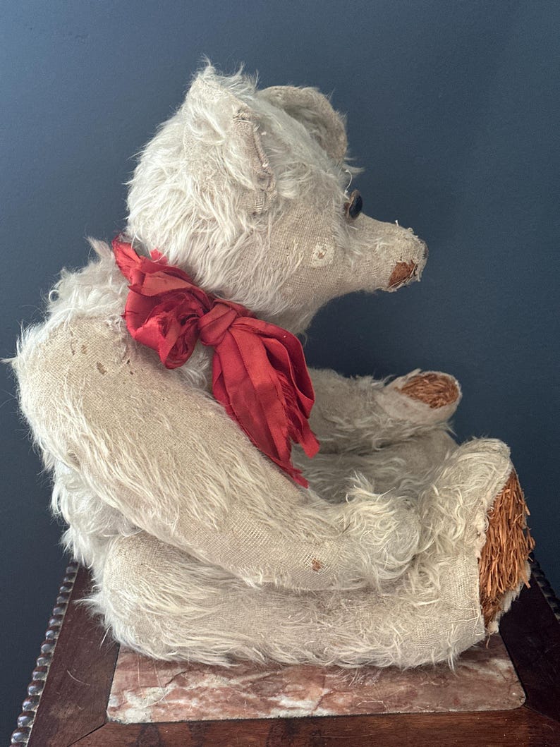 Antique German Jopi White 19" Teddy Bear With Swiss Music Box in Tummy ...