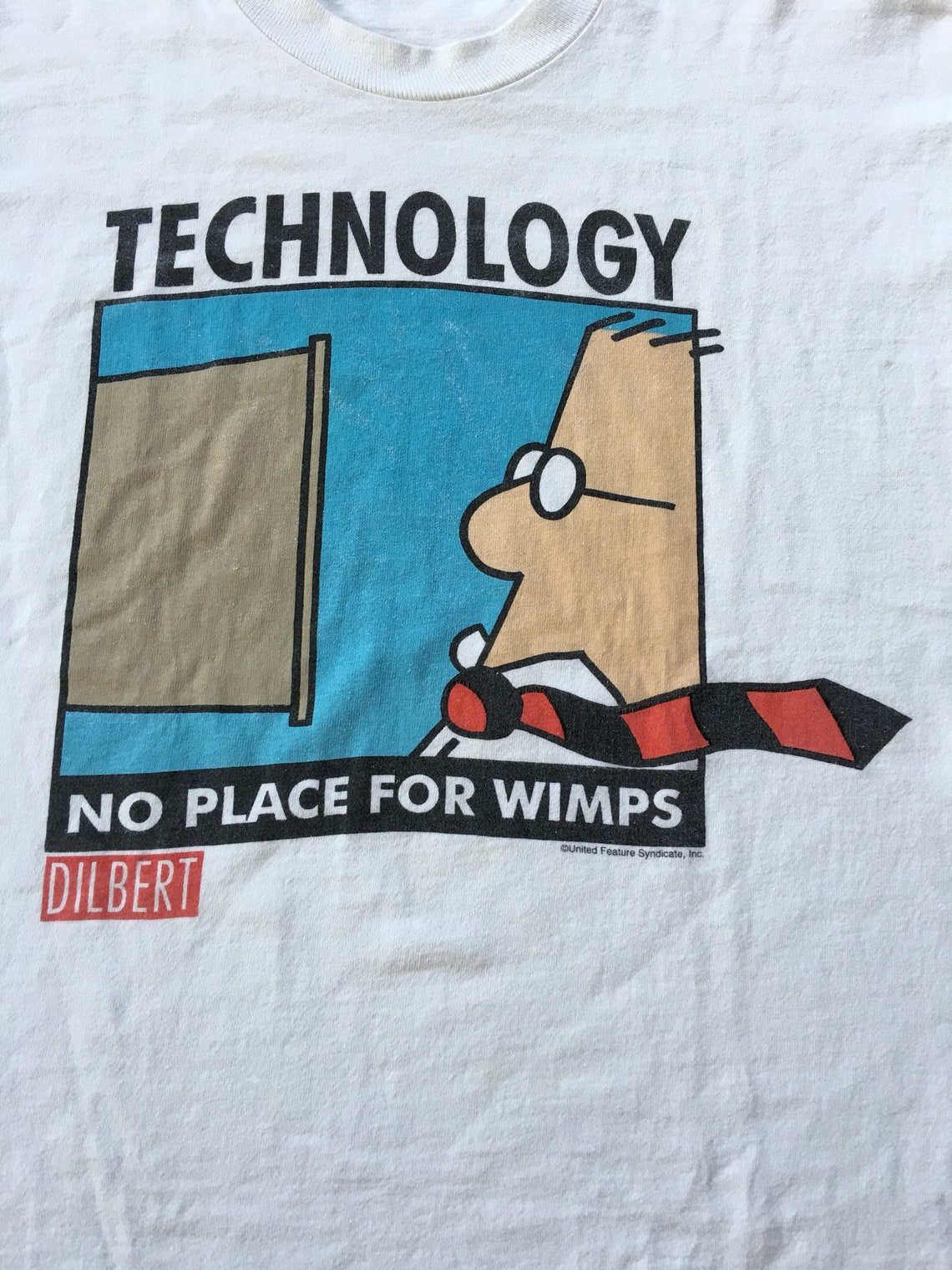 1990s DILBERT TECHNOLOGY No Place for WIMPS Distressed Vintage | Etsy