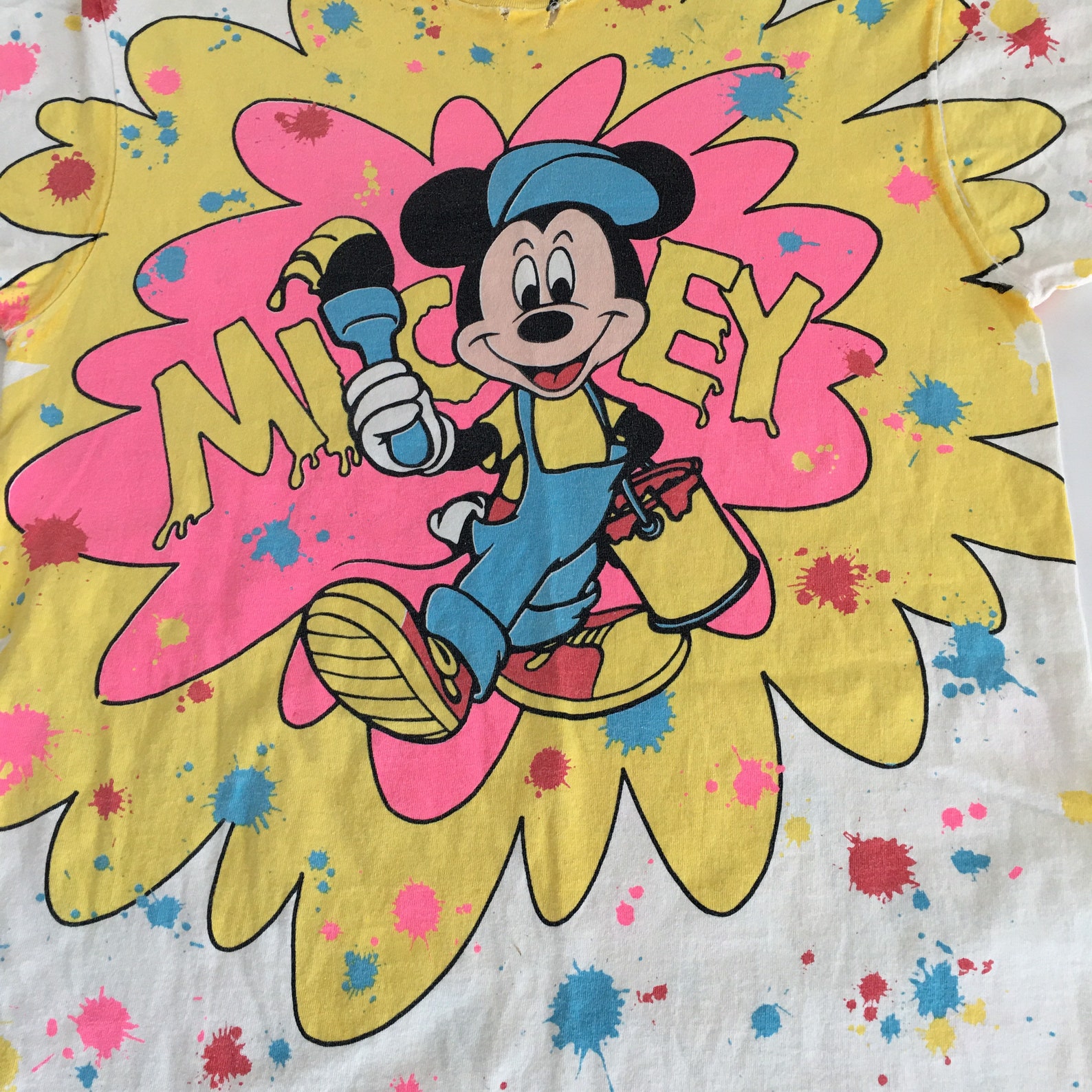 1990s MICKEY MOUSE PAINTER All Over Print Single Stitch - Etsy