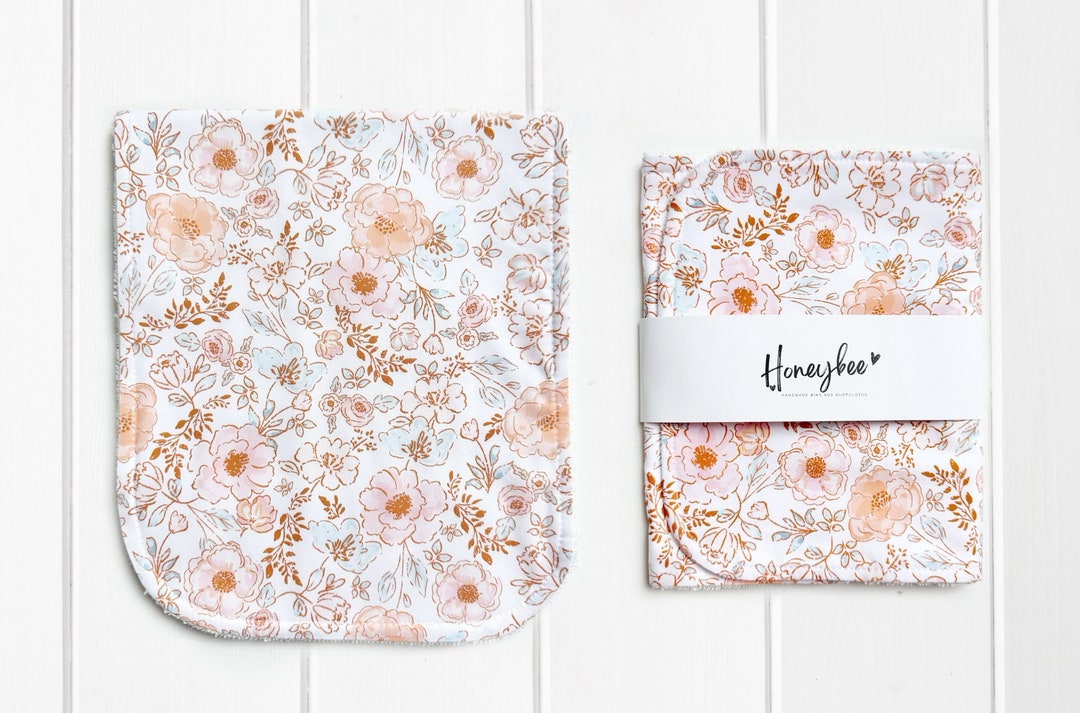 Floral Print Baby Burp Cloths Bamboo Burpcloth for Baby Shower Gift - Etsy