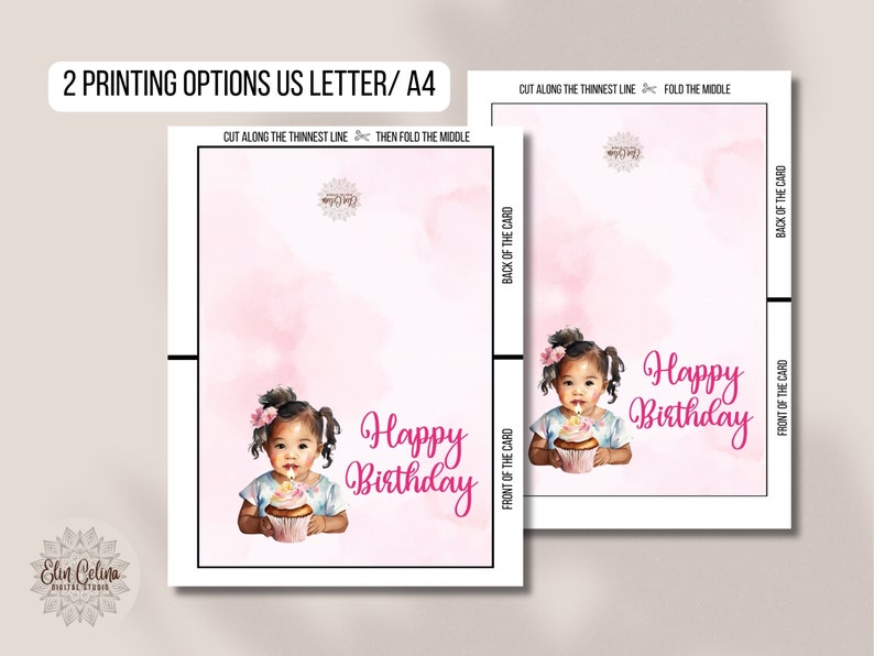Happy Birthday Printable Card Girls Birthday Cards Cute Cards for Kids ...