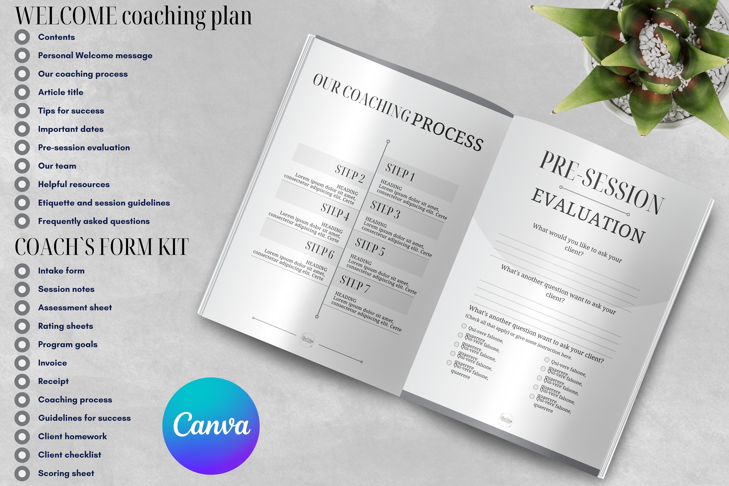 Coaching Plan Welcome Packet for Client Onboarding Bundle Editable ...