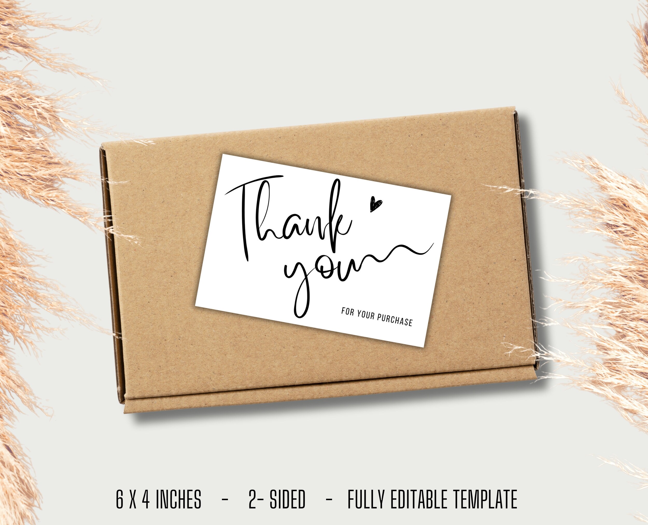 Editable Thank You Card Template for Small Business With Discount Code ...