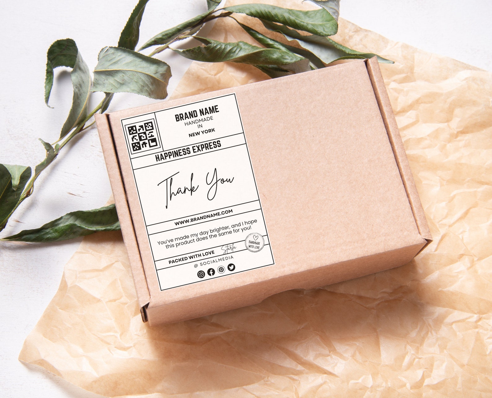 Editable Shipping Label Template for Handmade Business Customizable ...
