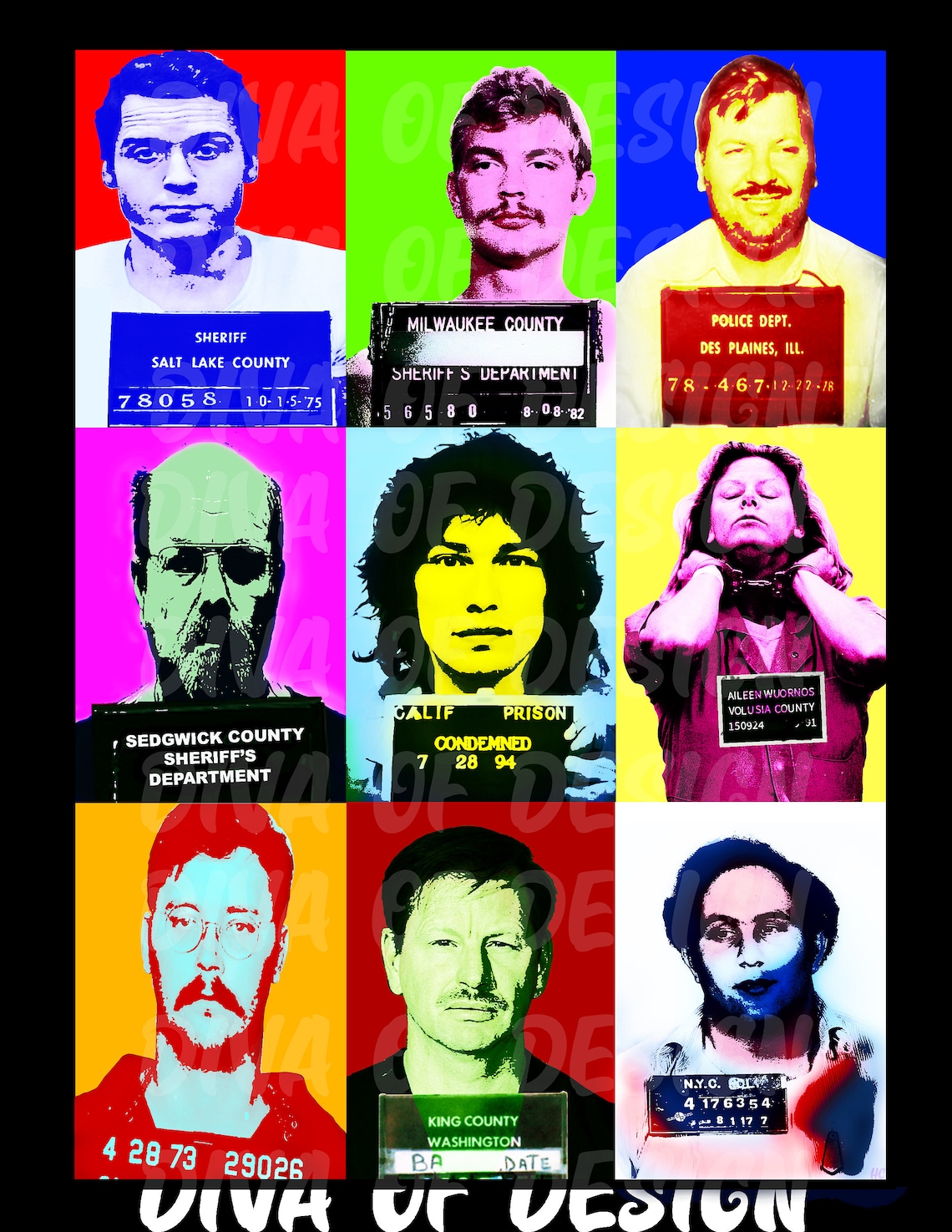 Serial Killer Collage Andy Warhol Pop Art Style Digital Print PNG ...