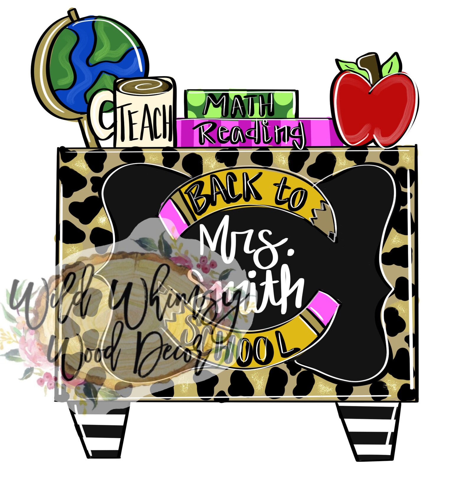 Digital Template Door Hanger Teacher Desk Pencil - Etsy