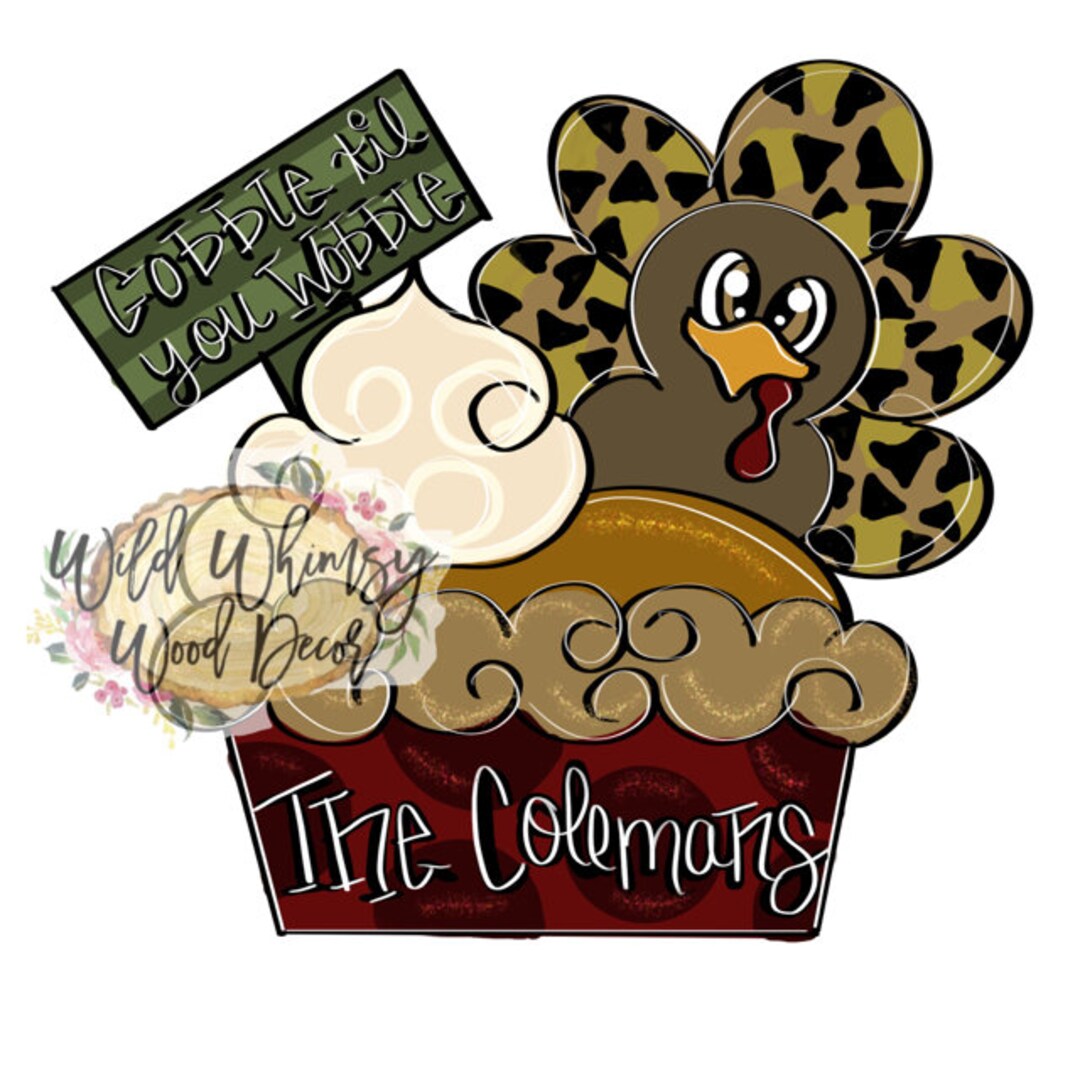 Digital Template Turkey Pumpkin Pie - Etsy