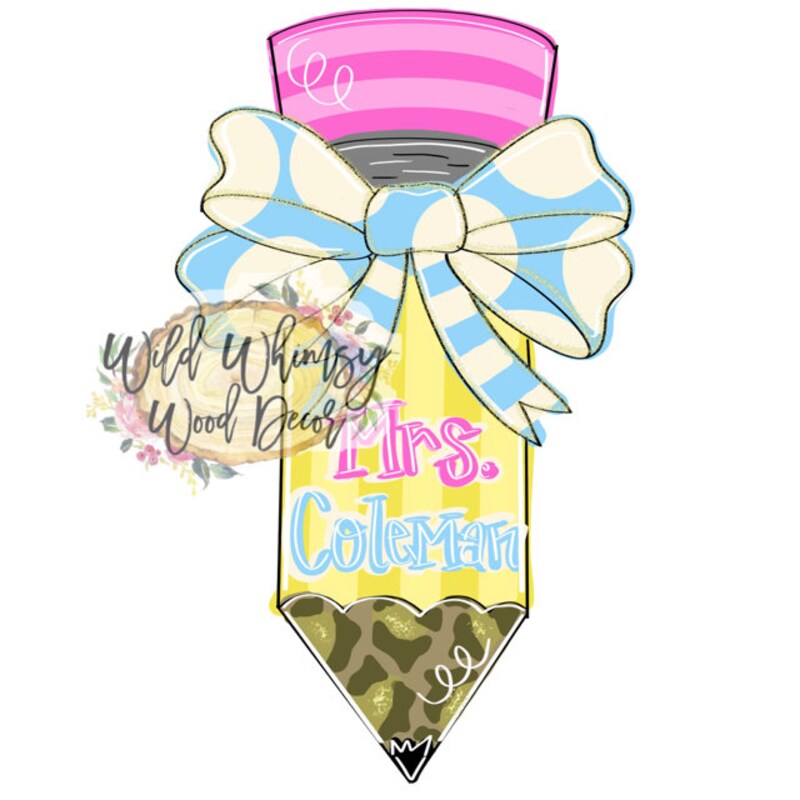 Door Hanger Bow Pencil - Etsy