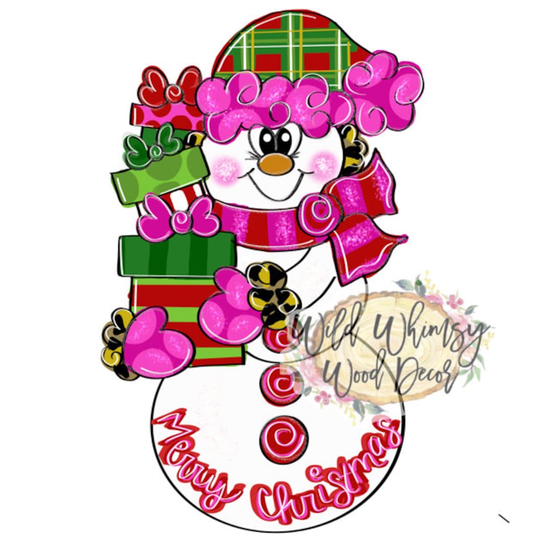 Digital Template Snowman With Presents - Etsy