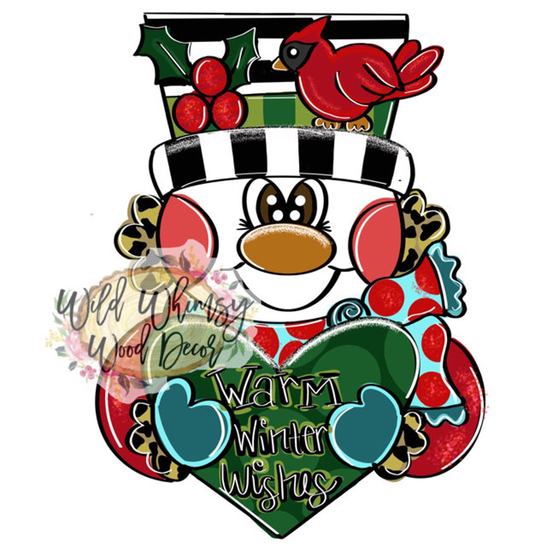 Digital Template Snowman Cardinal - Etsy