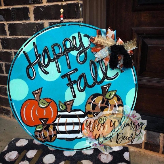 Happy Fall Round Doorhanger Pre-order - Etsy