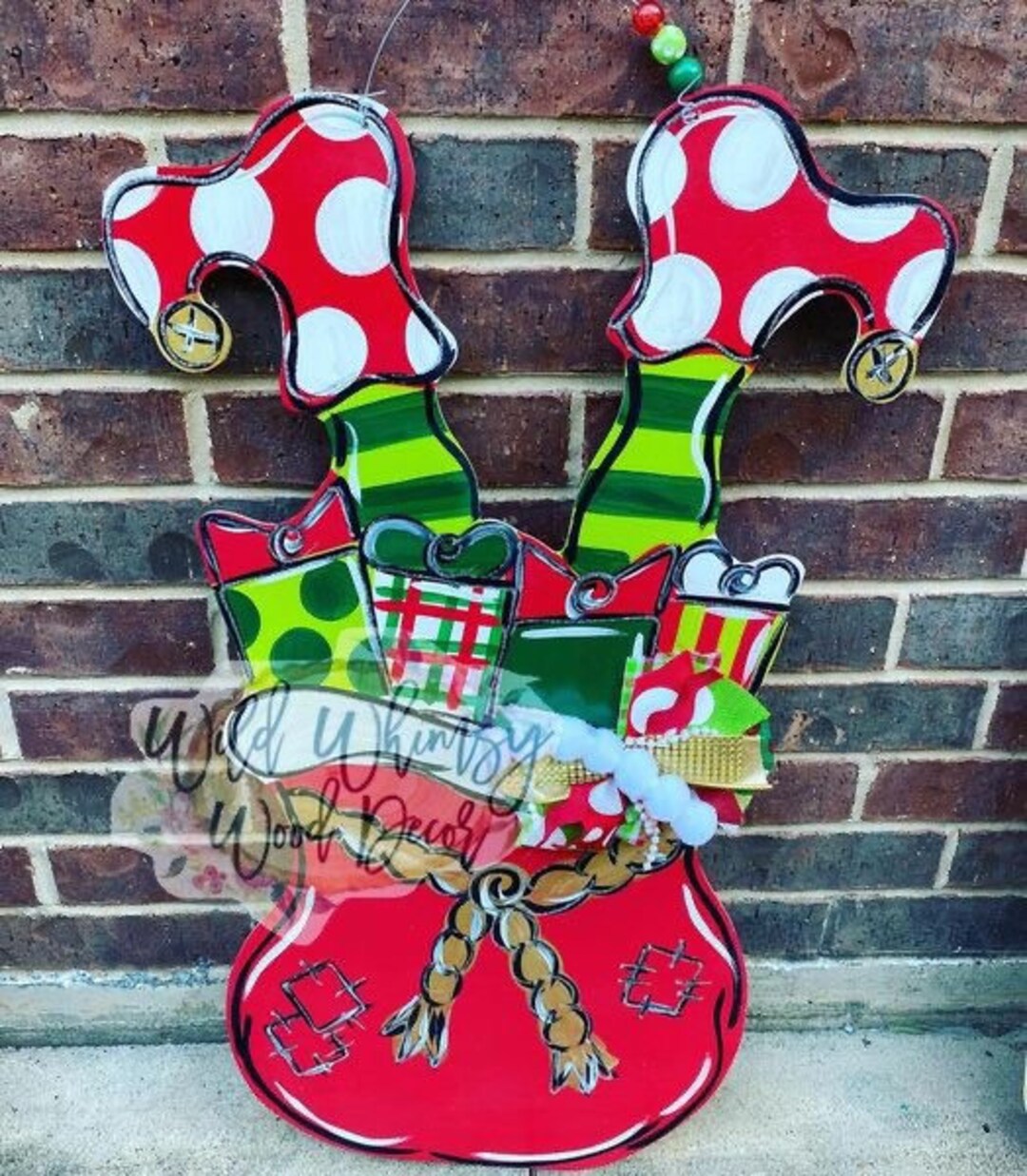 Elf in Santa Bag Doorhanger Pre-order - Etsy