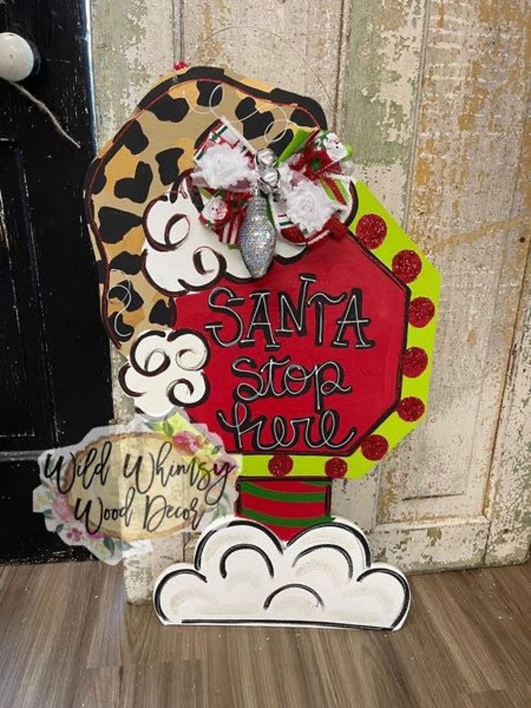 Santa Stop Here Door Hanger Pre-order - Etsy