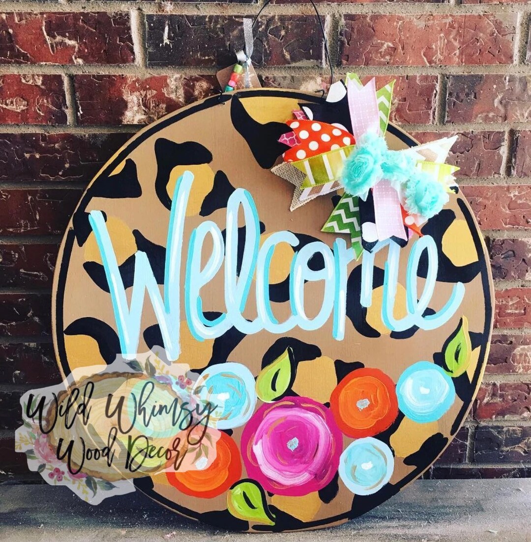 Welcome Flower Round Doorhanger Pre-order - Etsy