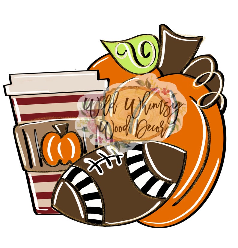 Digital Template Fall Coffee Football - Etsy