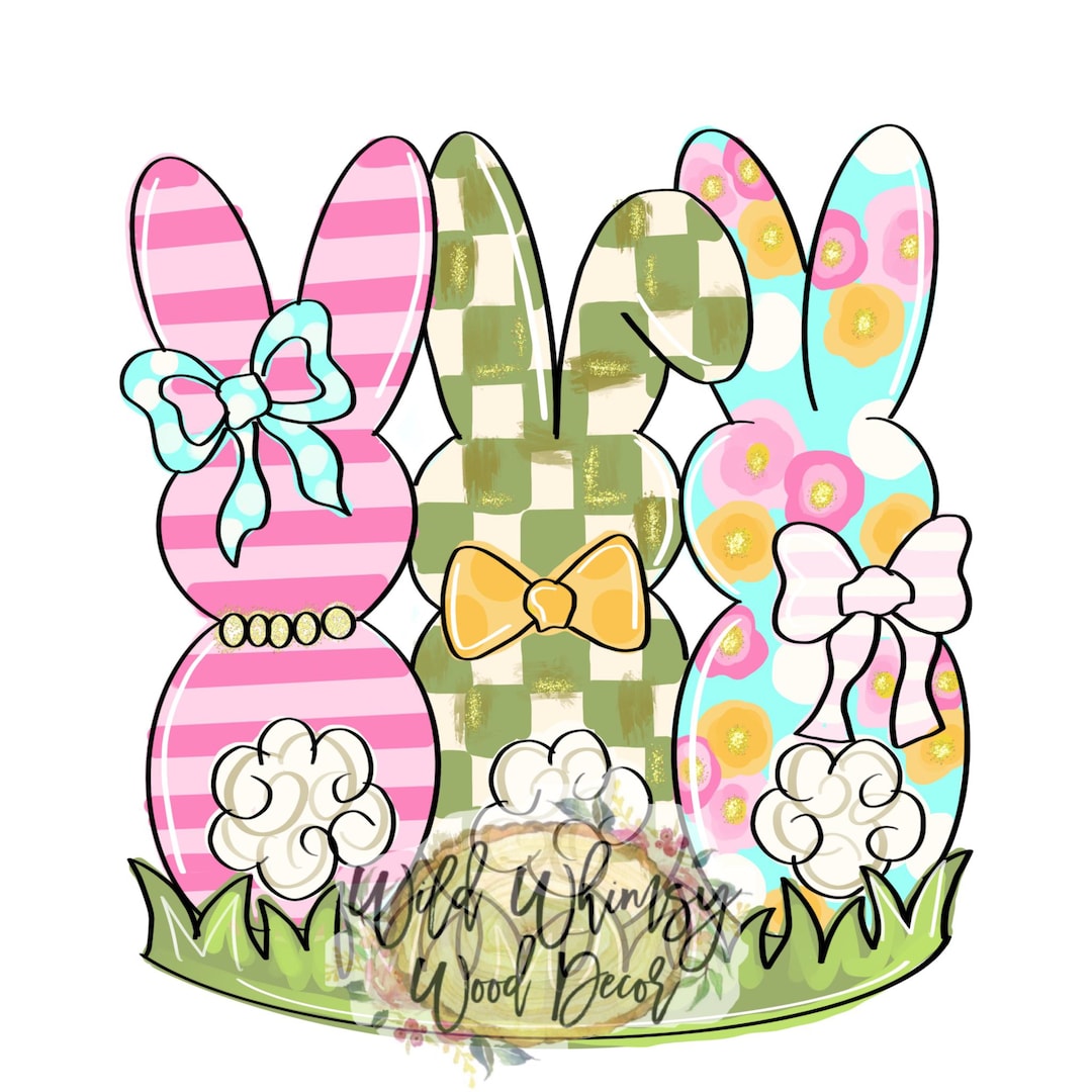 Digital Template Spring Easter Bunnies - Etsy