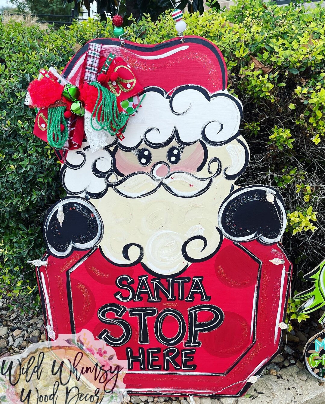 Huge Santa Stop Here Door Hanger With Lights - Etsy