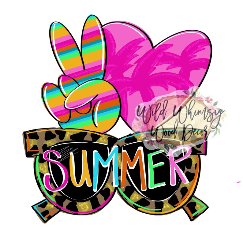 Digital Template Door Hanger Peace Love Summer - Etsy