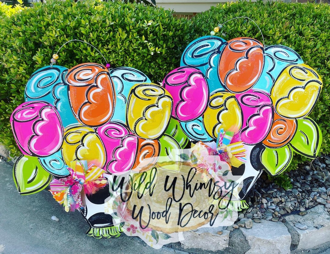 ONE Colorful Flower Doorhanger Pre-order - Etsy