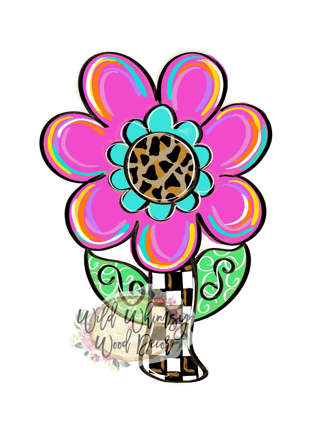 Digital Template Funky Flower - Etsy