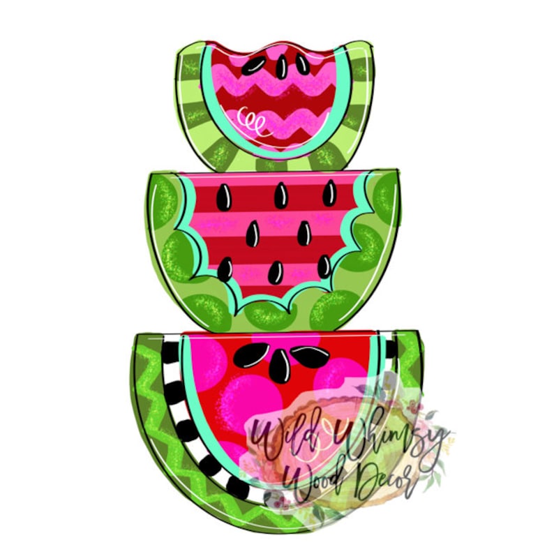 Digital Template Door Hanger Stacked Watermelon - Etsy