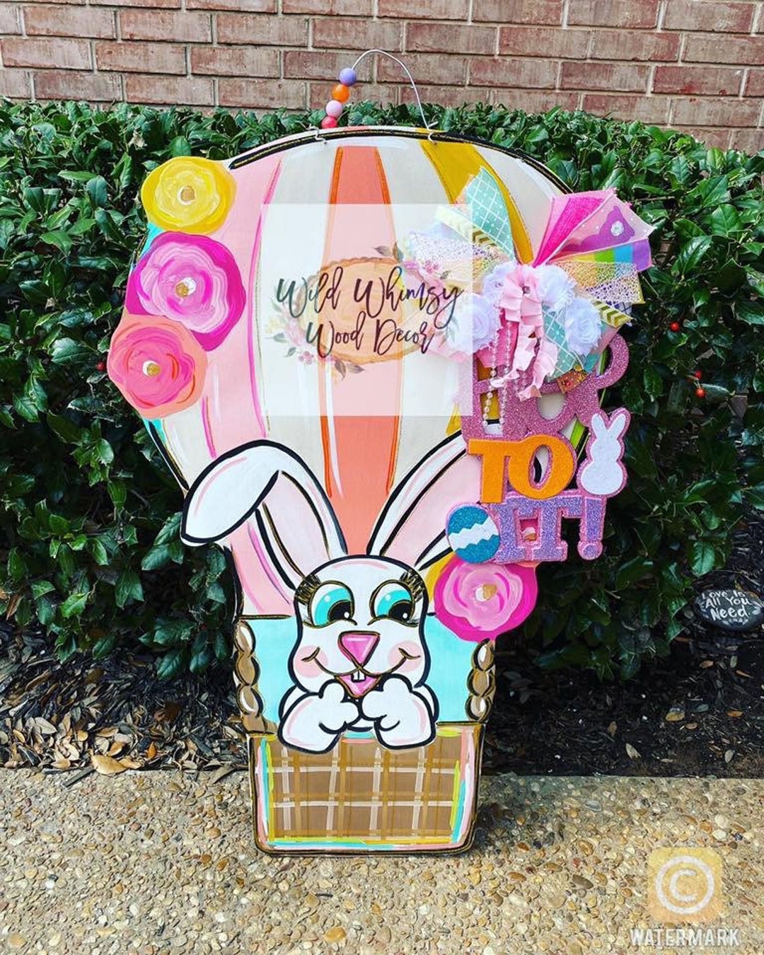 Bunny Hot Air Balloon Easter Doorhanger Pre-order - Etsy