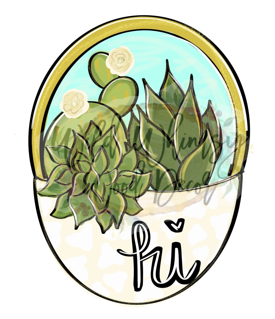 Digital Template Door Hanger Cactus Succulent - Etsy