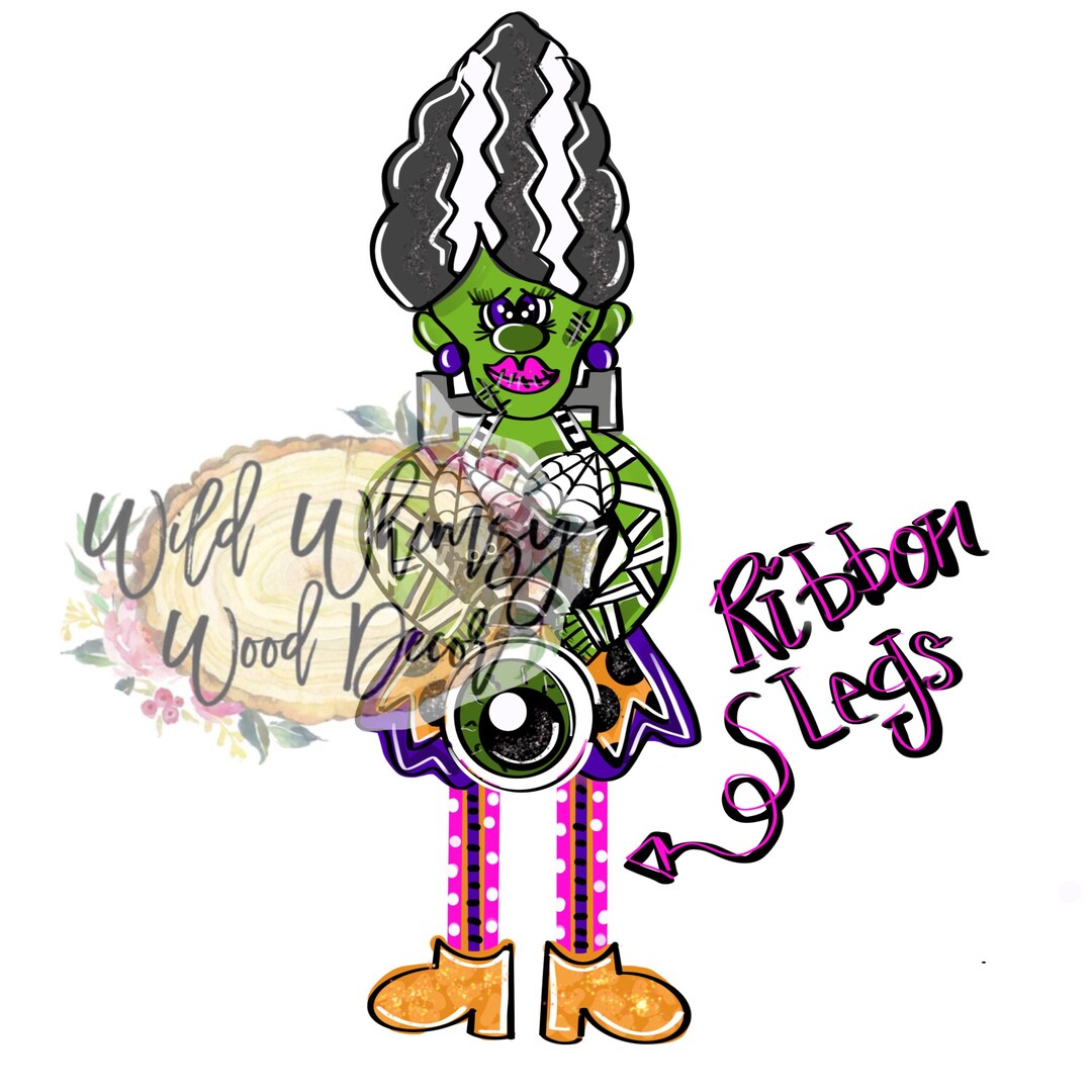 Digital Template Ribbon Leg Girl Frankenstein - Etsy
