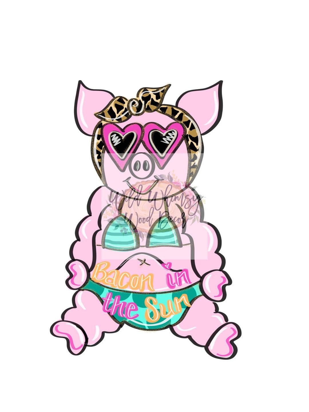 Digital Template Summer Pig Bikini - Etsy