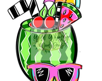 Digital Template Summer Watermelon Sunglasses | Etsy