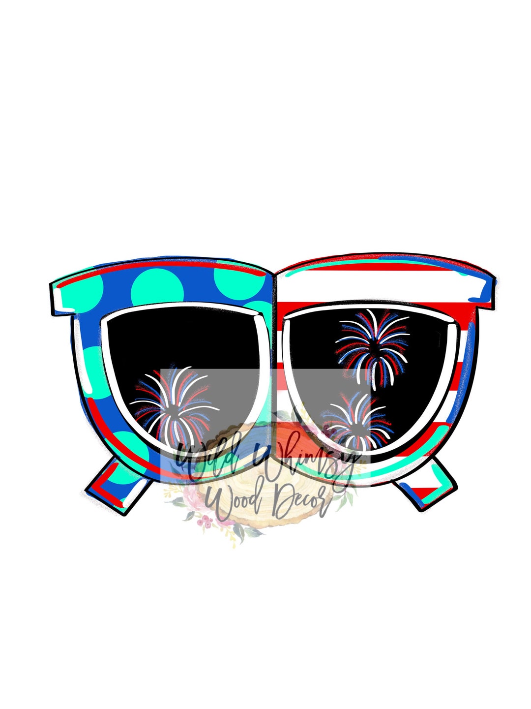 Digital Template Summer Sunglasses Patriotic - Etsy