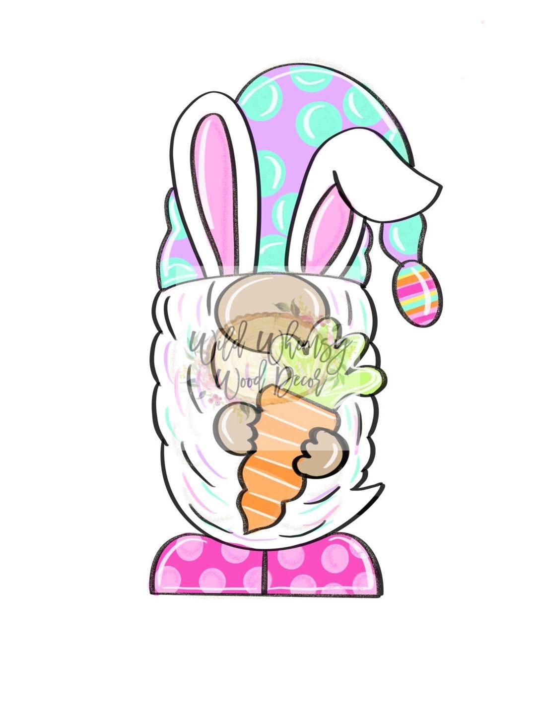 Digital Template Easter Gnome Bunny Spring - Etsy