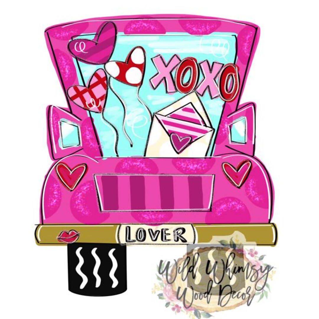 Digital Template Valentines Love Truck - Etsy
