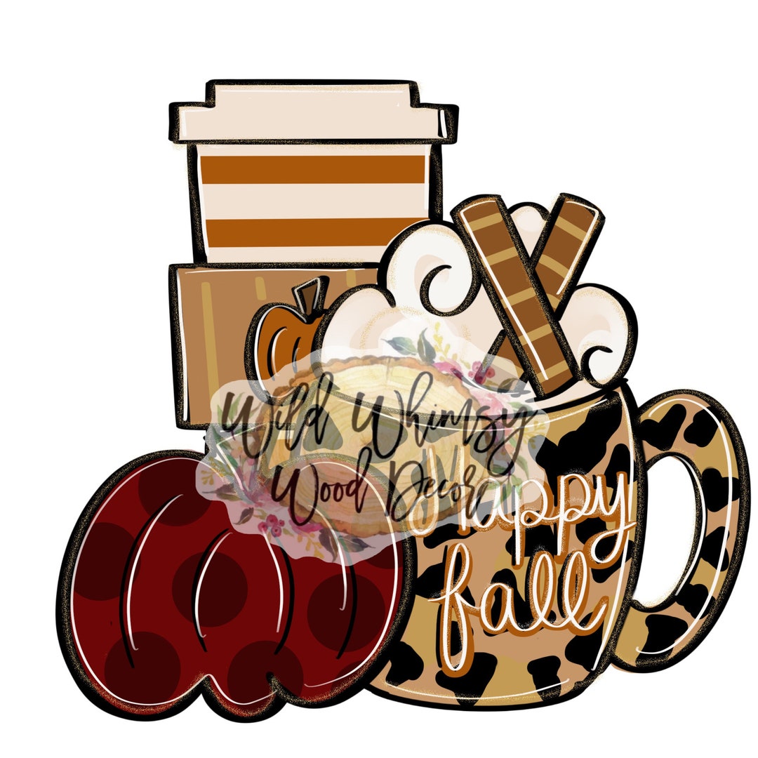 Digital Template Fall Coffee Pumpkin - Etsy