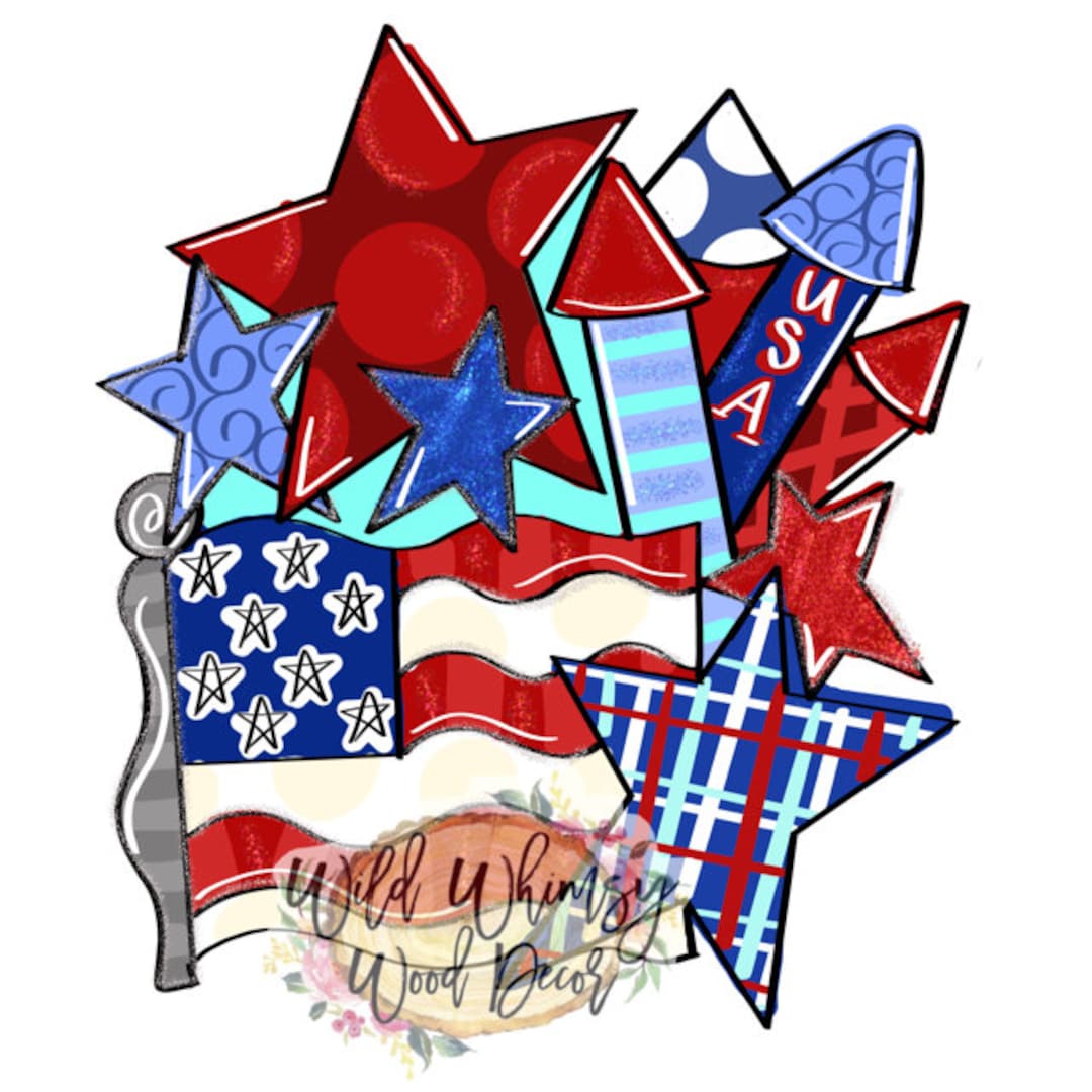 Digital Template Door Hanger Patriotic Collage - Etsy