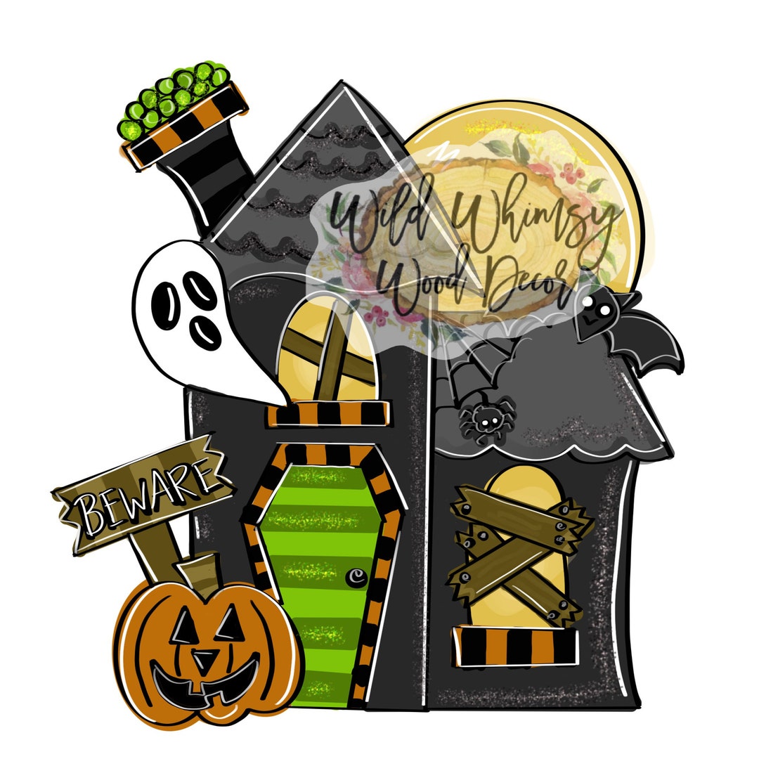 Digital Template Halloween Haunted House - Etsy