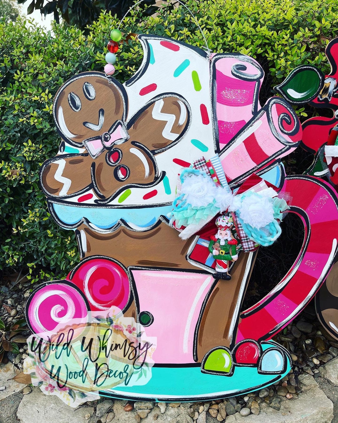 One Colorful Gingerbread Drink Door Hanger Pre-order - Etsy