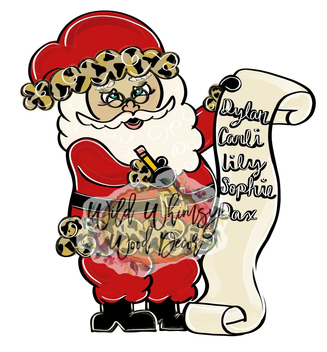 Digital Template Santa With List - Etsy