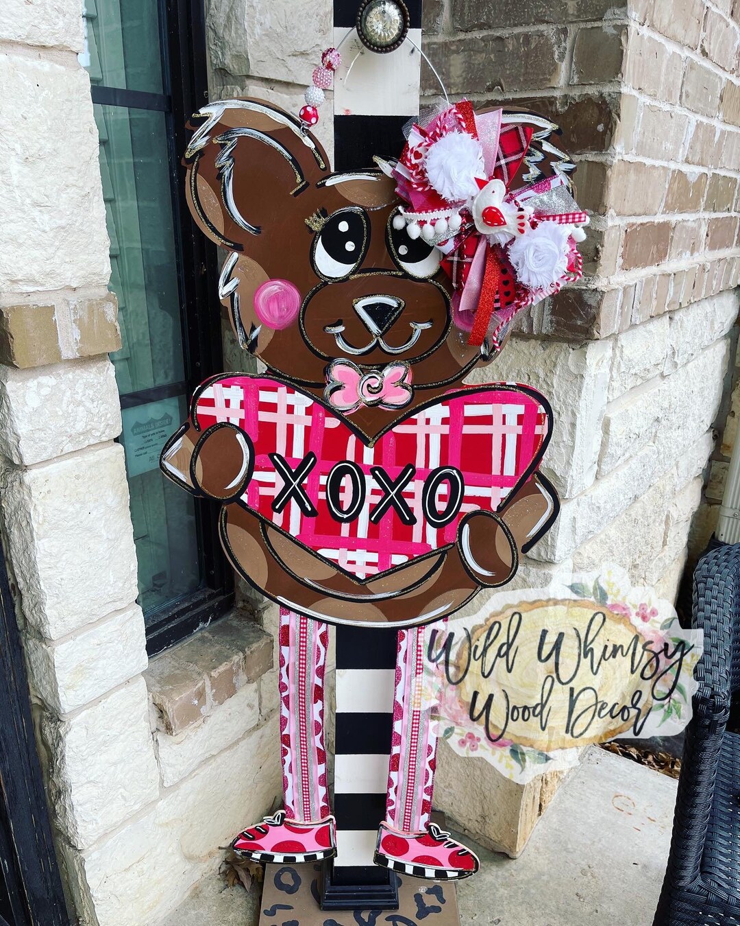 ONE Ribbon Leg Valentines Bear Doorhanger Pre-order - Etsy