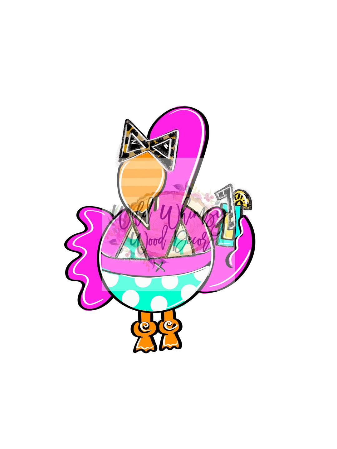 Digital Template Summer Flamingo - Etsy