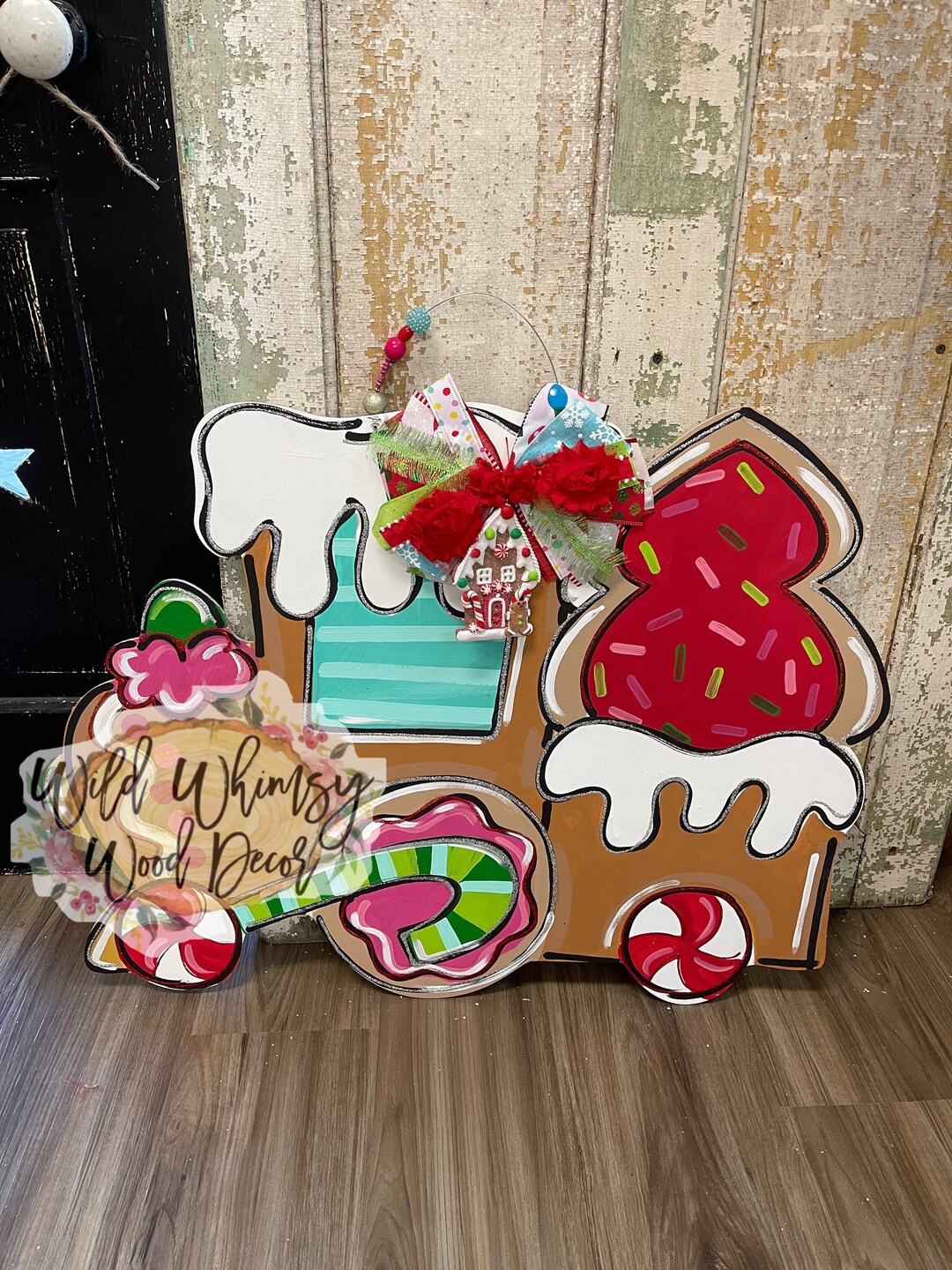 Gingerbread Train Doorhanger Pre-order - Etsy