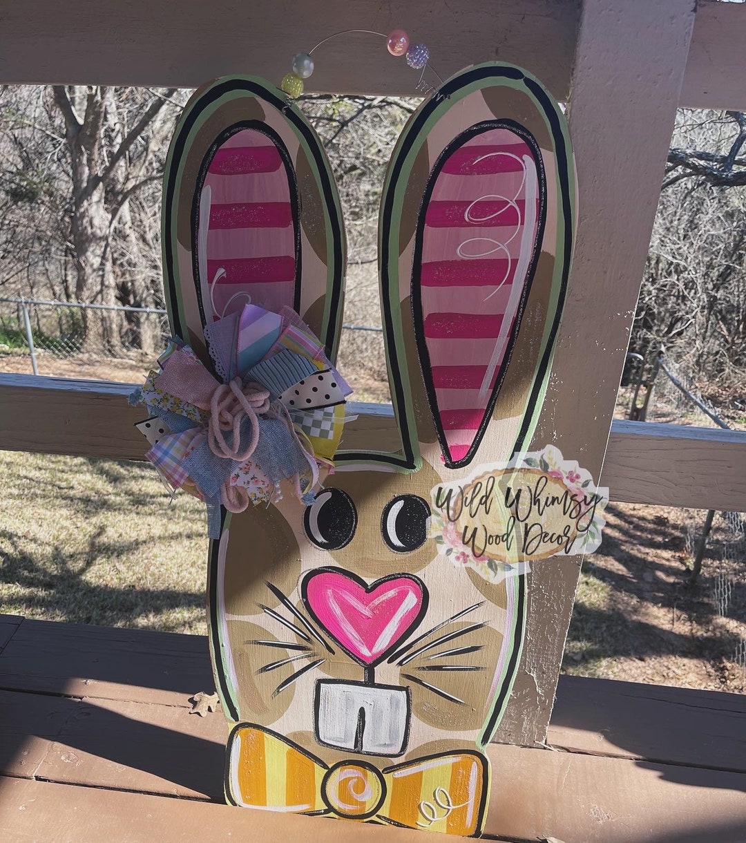 One Easter Bunny Face Doorhanger Pre-order - Etsy