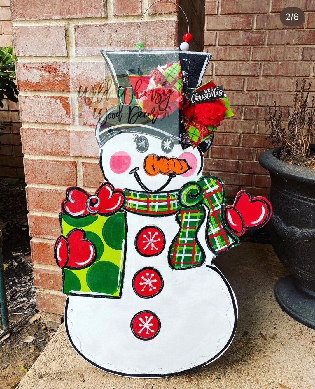 Snowman Present Door Hanger Pre-order - Etsy