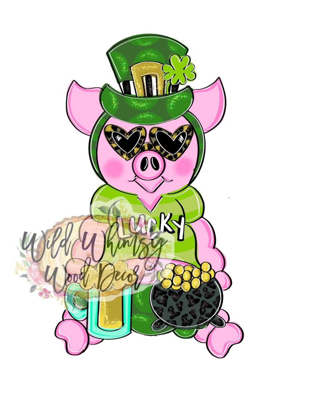 Digital Template Door Hanger St. Patrick’s Pig - Etsy