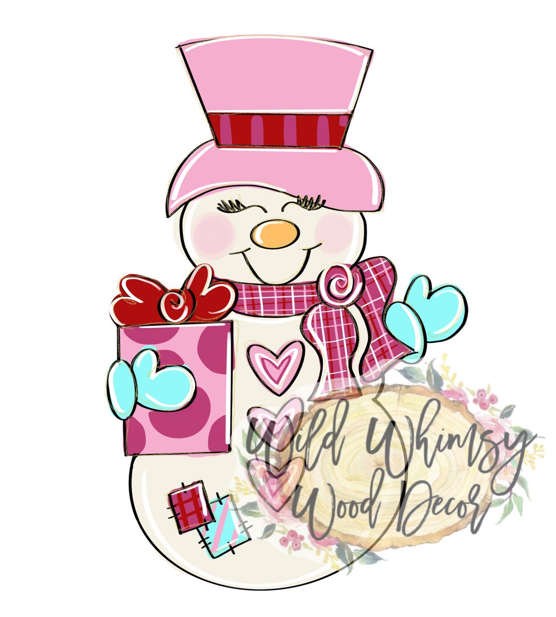 Digital Template Valentines Snowman - Etsy